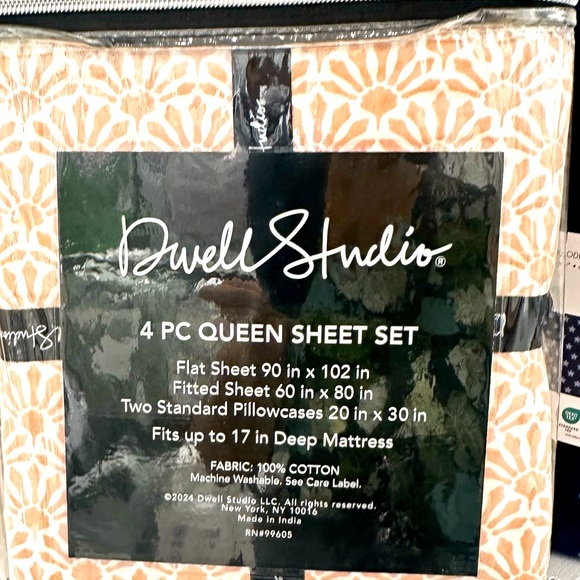 Bedding | Dwellstudio Green Leaf Queen Sheet Set 4 Pieces New | Poshmark